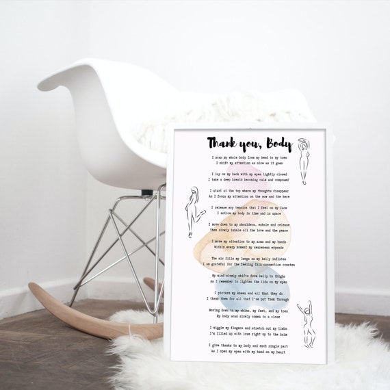 Body Scan Meditation Poem thank You Body 2 Designs per | Etsy