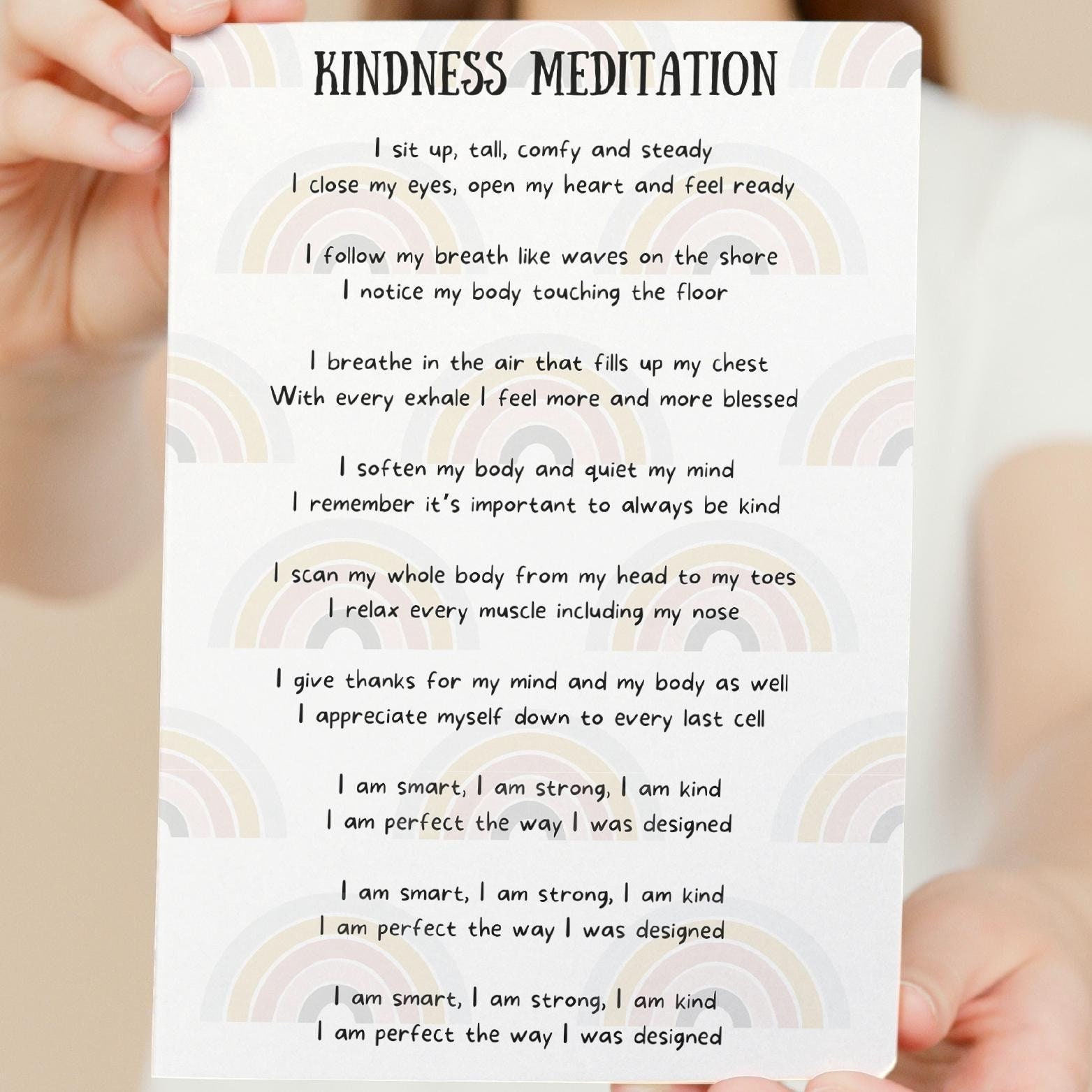 Meditation/affirmation Poem Poster for Kids kindness - Etsy