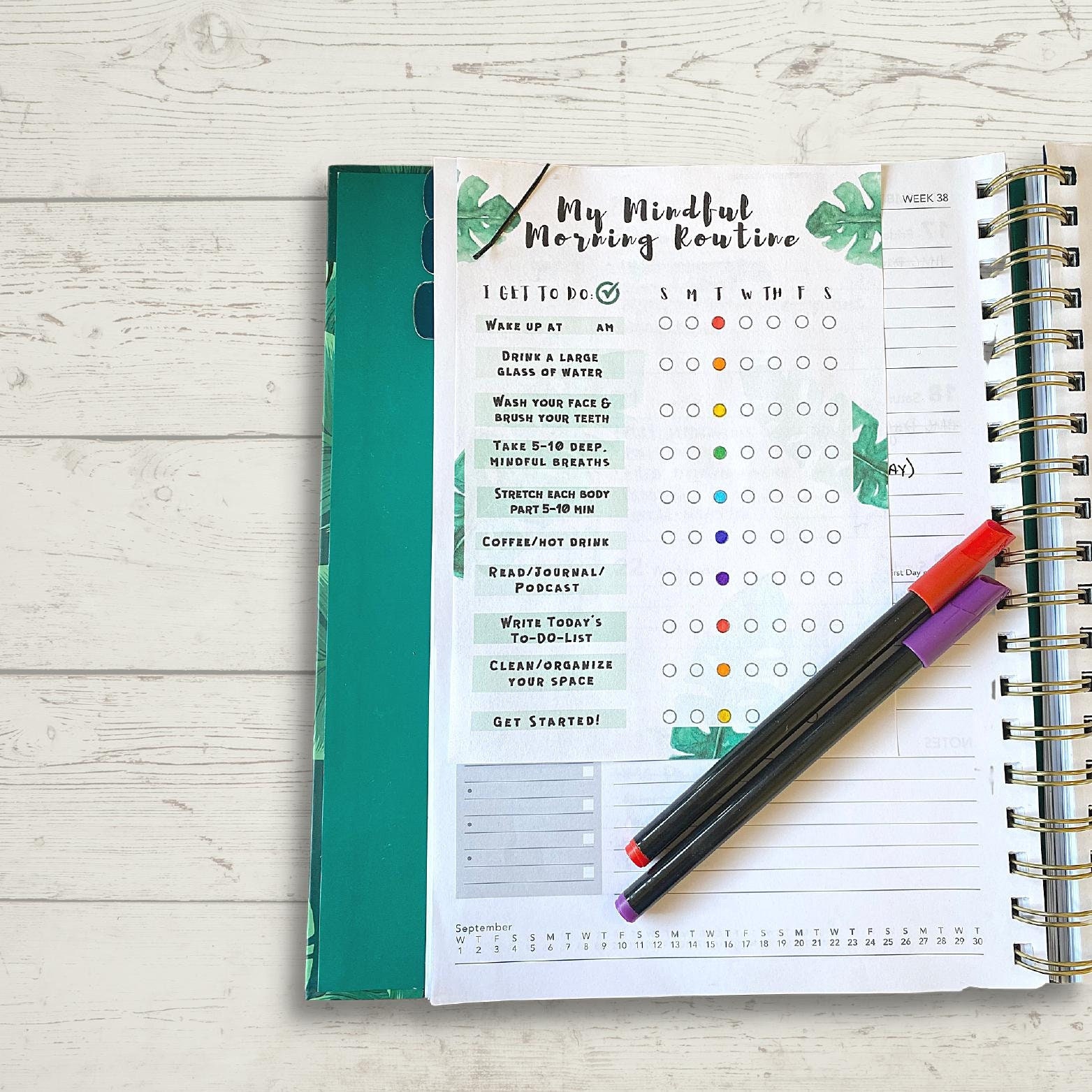 Mindful Morning Routine Checklist for Adults - Self Care - Etsy