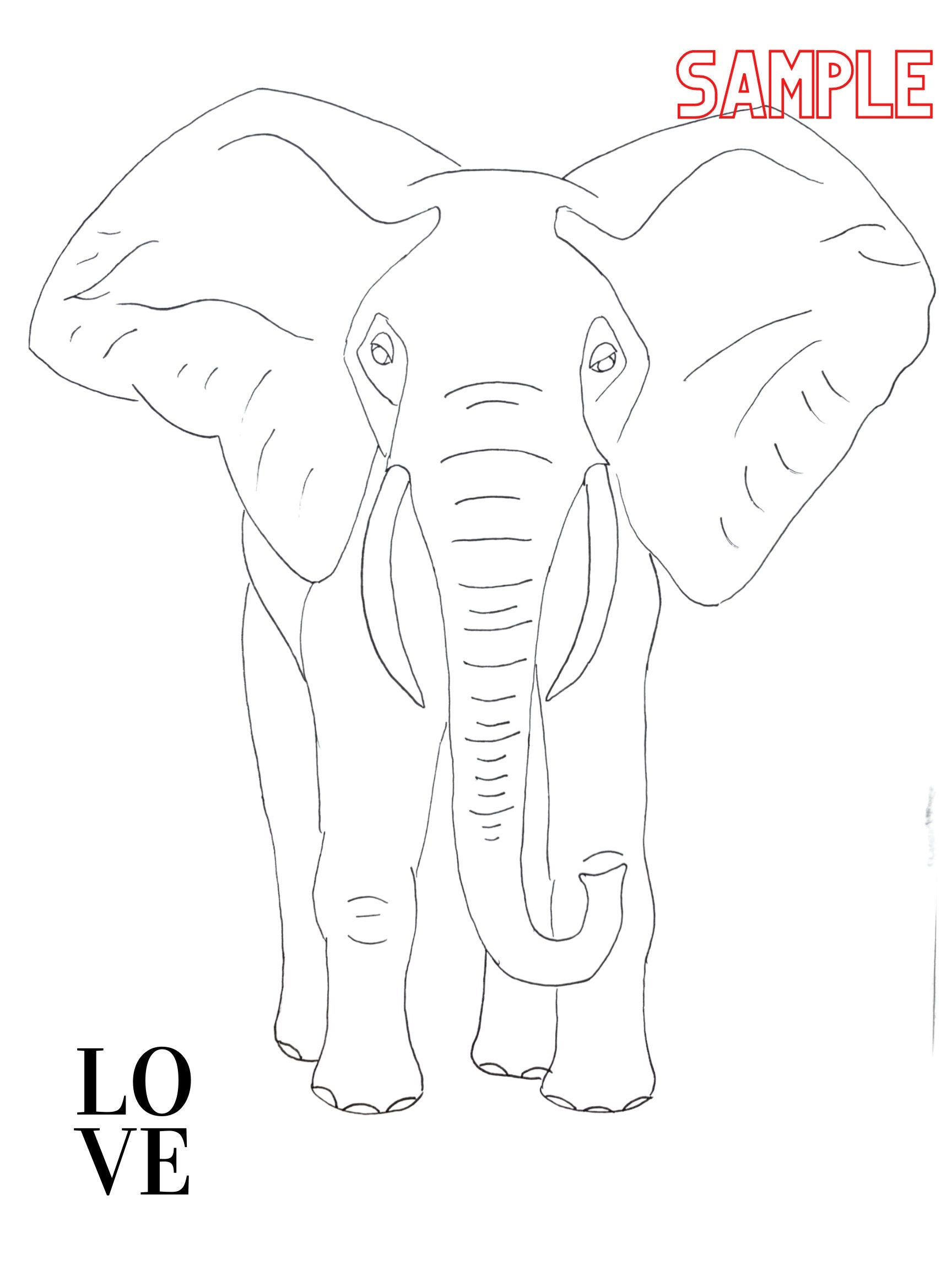 Coloring Pages for Mindfulness Practice - Elephants (hand Drawn) - Etsy