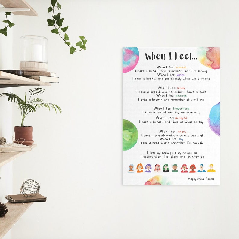 Feelings Poem for the Classroom/bedroom (ages 6-13) (rhyming Poem) - Etsy