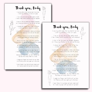 Body Scan Meditation Poem (thank You, Body) [2 Designs per Purchase] - Etsy