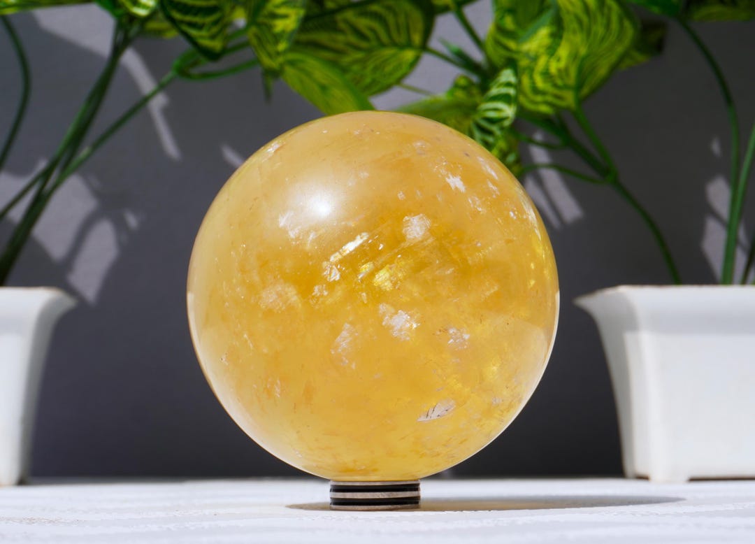 Golden Healer Quartz Sphere: Natural High Vibration Crystal (70MM) - Etsy
