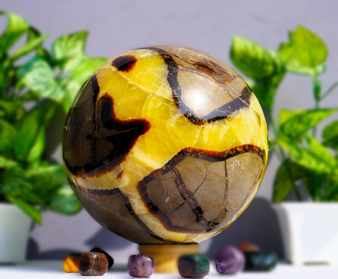 Yellow Serpentine Sphere Beautiful Large 180MM Natural Yellow ...