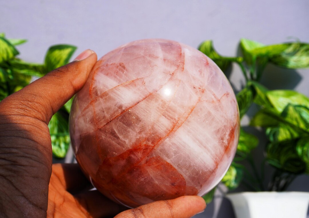 Red Fire Quartz Sphere: Large Healing Crystal Ball - 105MM - Etsy
