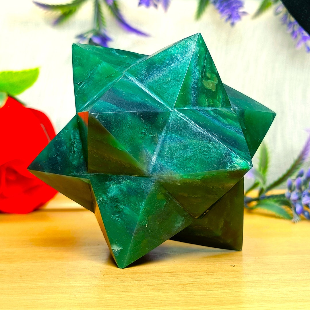 Green Jade Merkabah Star: Large Healing Crystal (75 MM) - Etsy