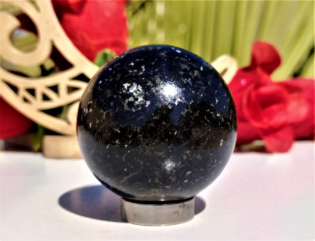 Rare Nuummite Sphere - NUUK - Greenland Origin- 43 Sold Out- Gift/decor ...
