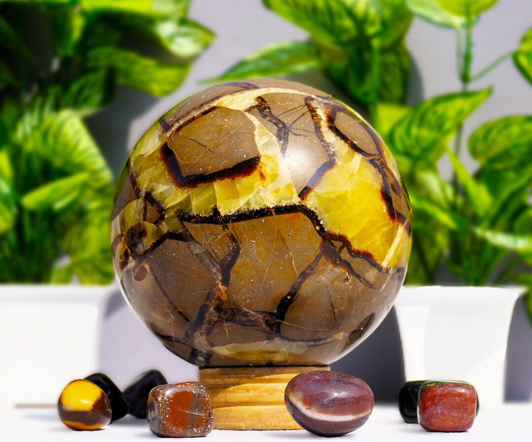 Yellow Serpentine Sphere Beautiful | Large - 120MM | Natural Yellow ...