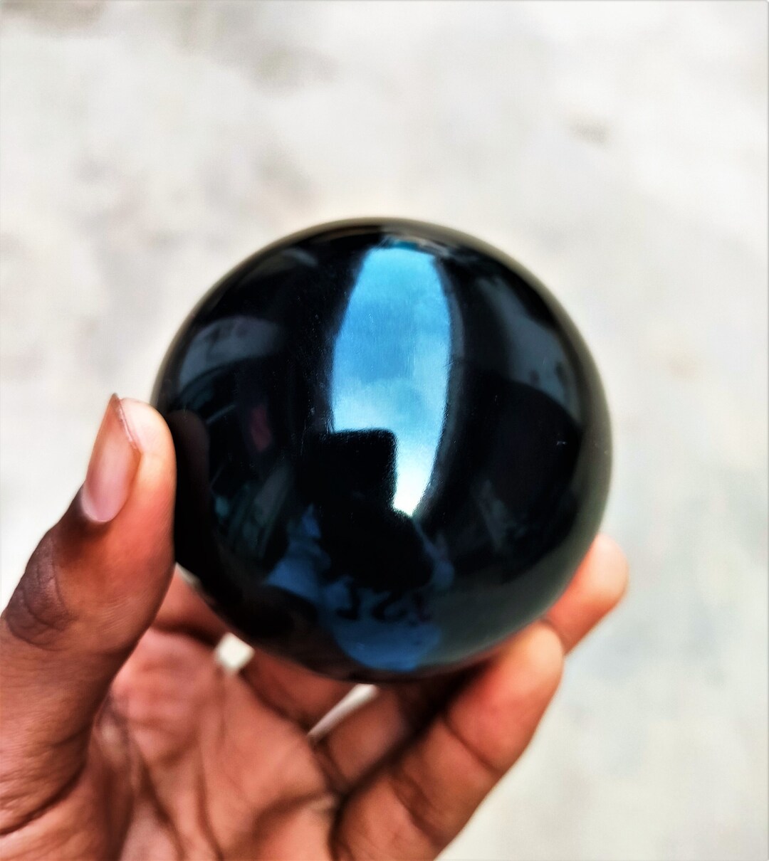 Black Tourmaline Mirror Sphere: Healing Crystal Decor (55MM, India) - Etsy