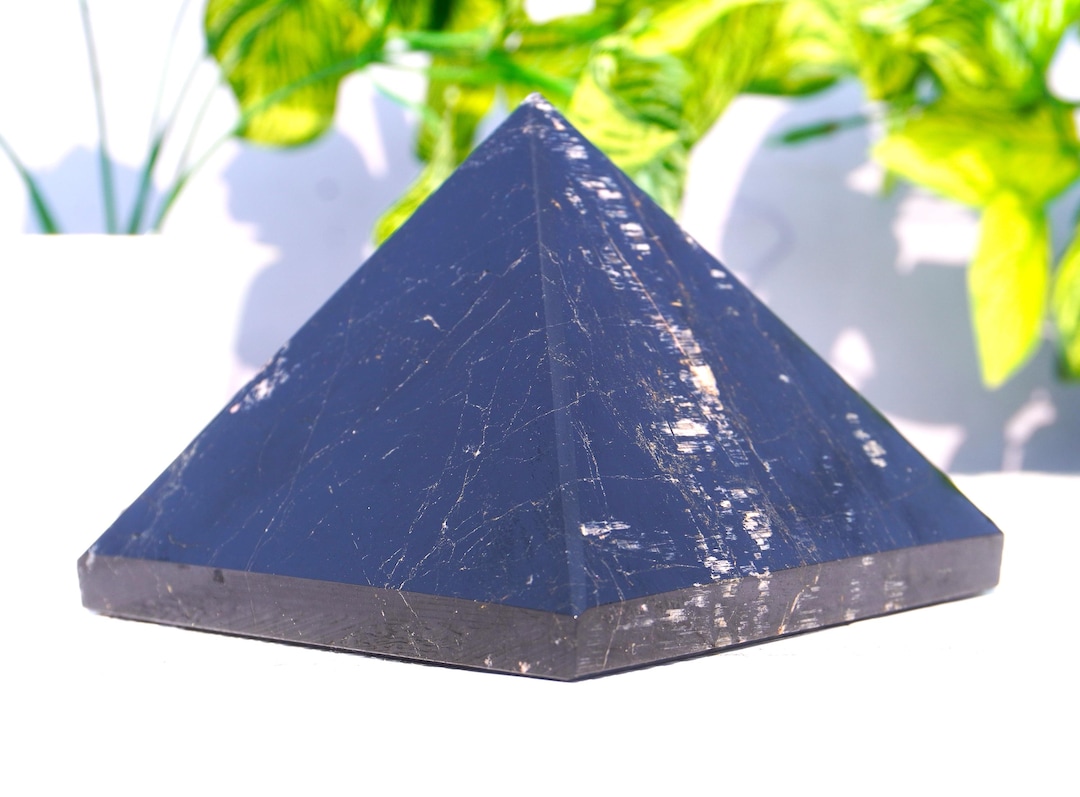 BLACK TOURMALINE PYRAMID Beautiful | 90MM | Natural White Tourmaline ...