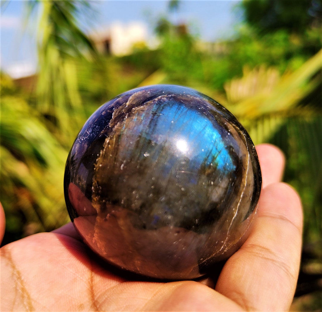Labradorite Sphere Beautiful Large 55MM Green - Etsy