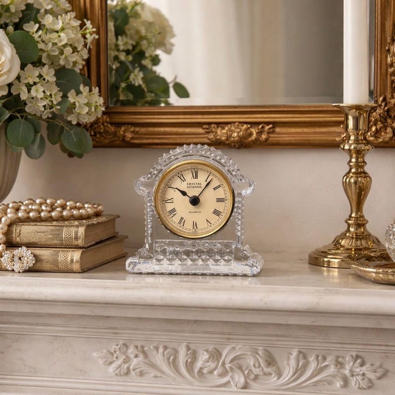 Small Vintage Crystal Clock - Etsy