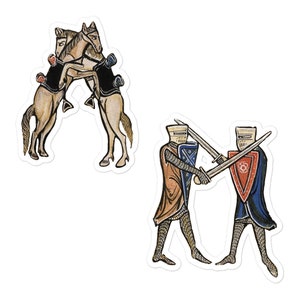 Weird Medieval Knights and Horses Stickers, Funny Medieval Meme ...