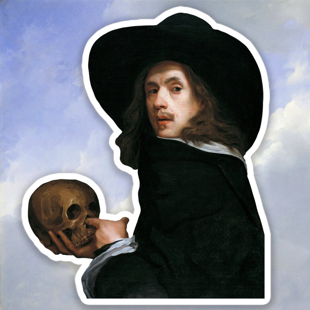 Michael Sweerts - Portrait of a Man Holding a Skull Stickers, Art ...