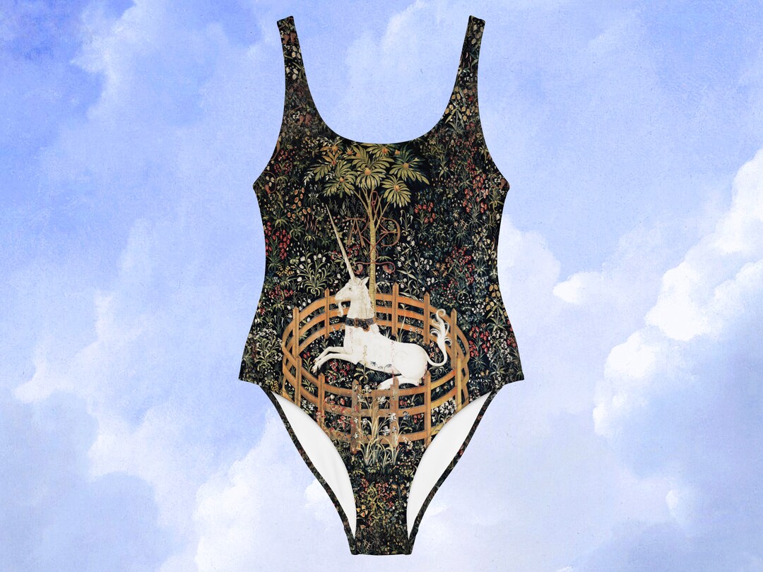 The Unicorn in Captivity One-piece Swimsuit, Art Swimsuit, Unique Swim ...
