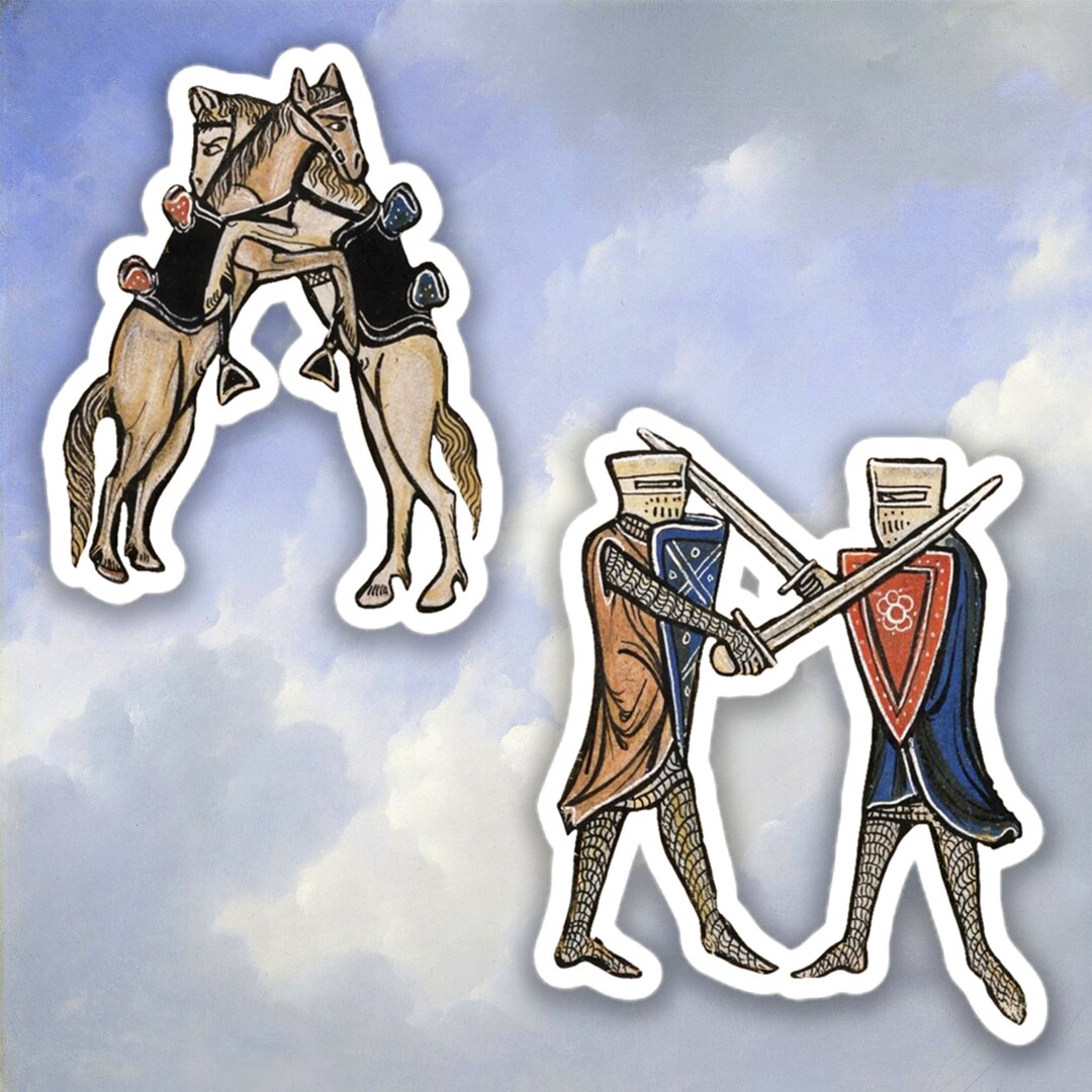 Weird Medieval Knights and Horses Stickers, Funny Medieval Meme ...