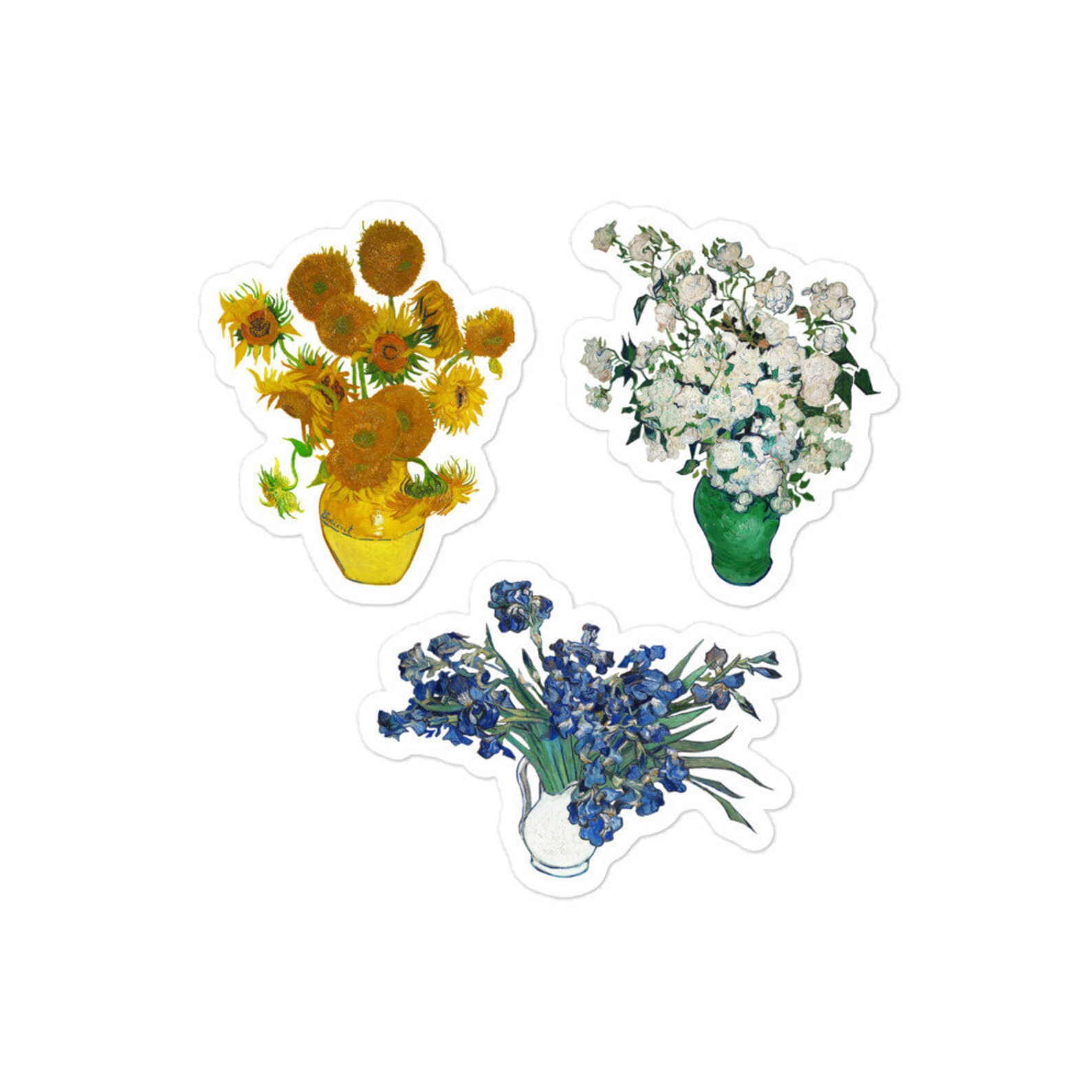 Vincent Van Gogh Flowers Sticker Set Art Water Bottle - Etsy