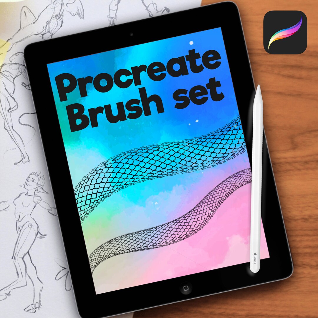 Procreate Brush Set Scales and Scale Mail Rounded Dragon Scales Snake ...