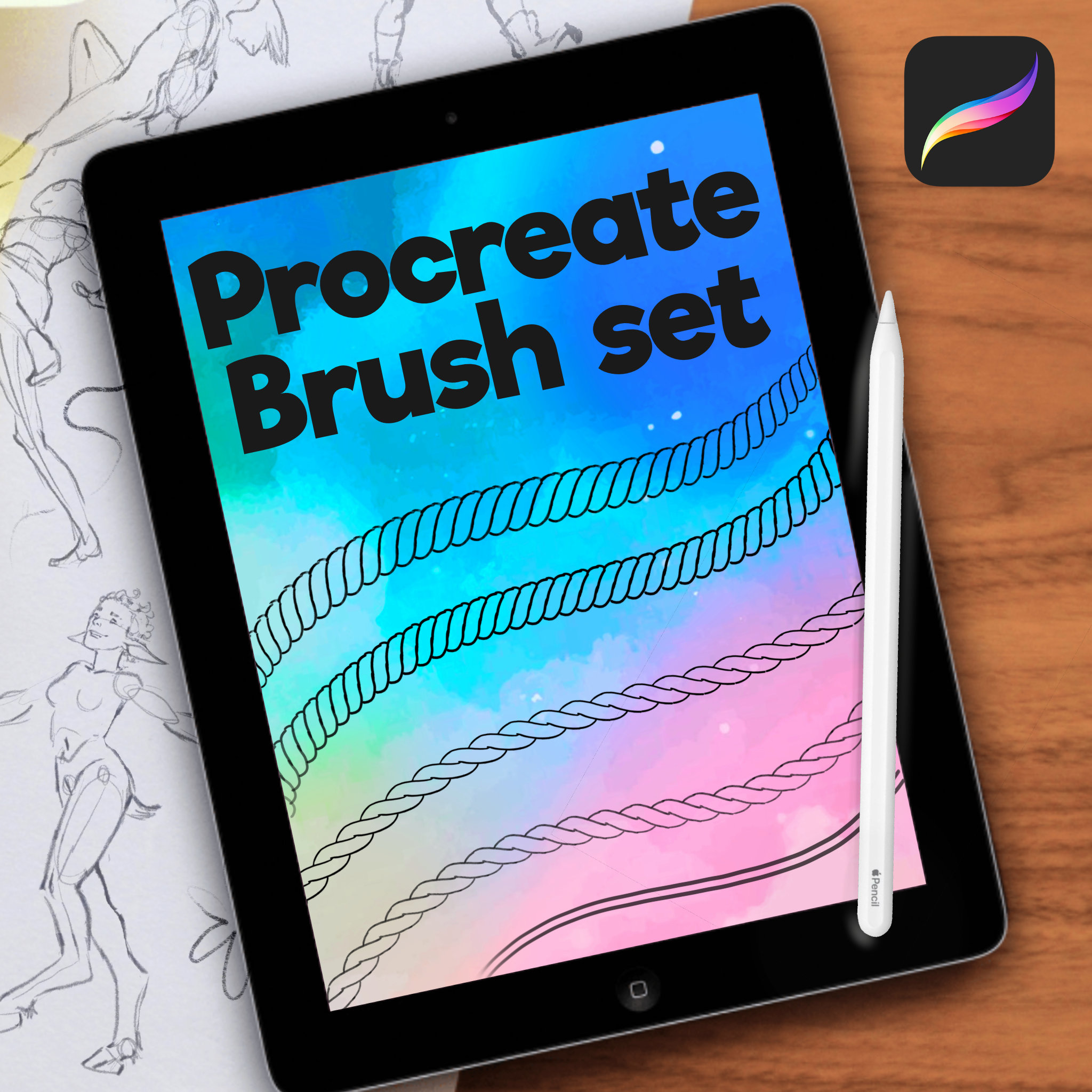 Procreate Brush Set - Rope - Etsy
