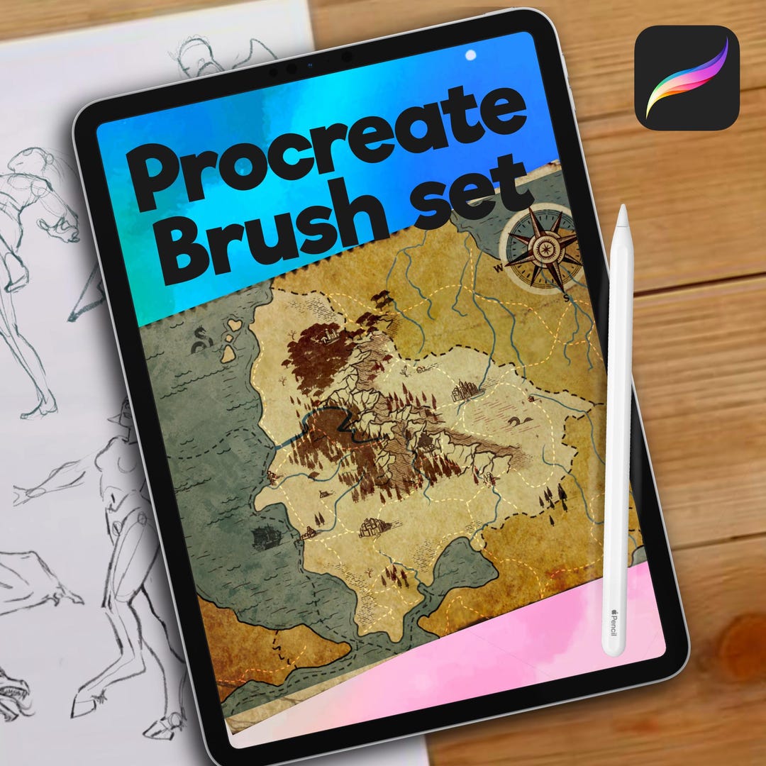 Procreate Brush Set - Old Map - Etsy