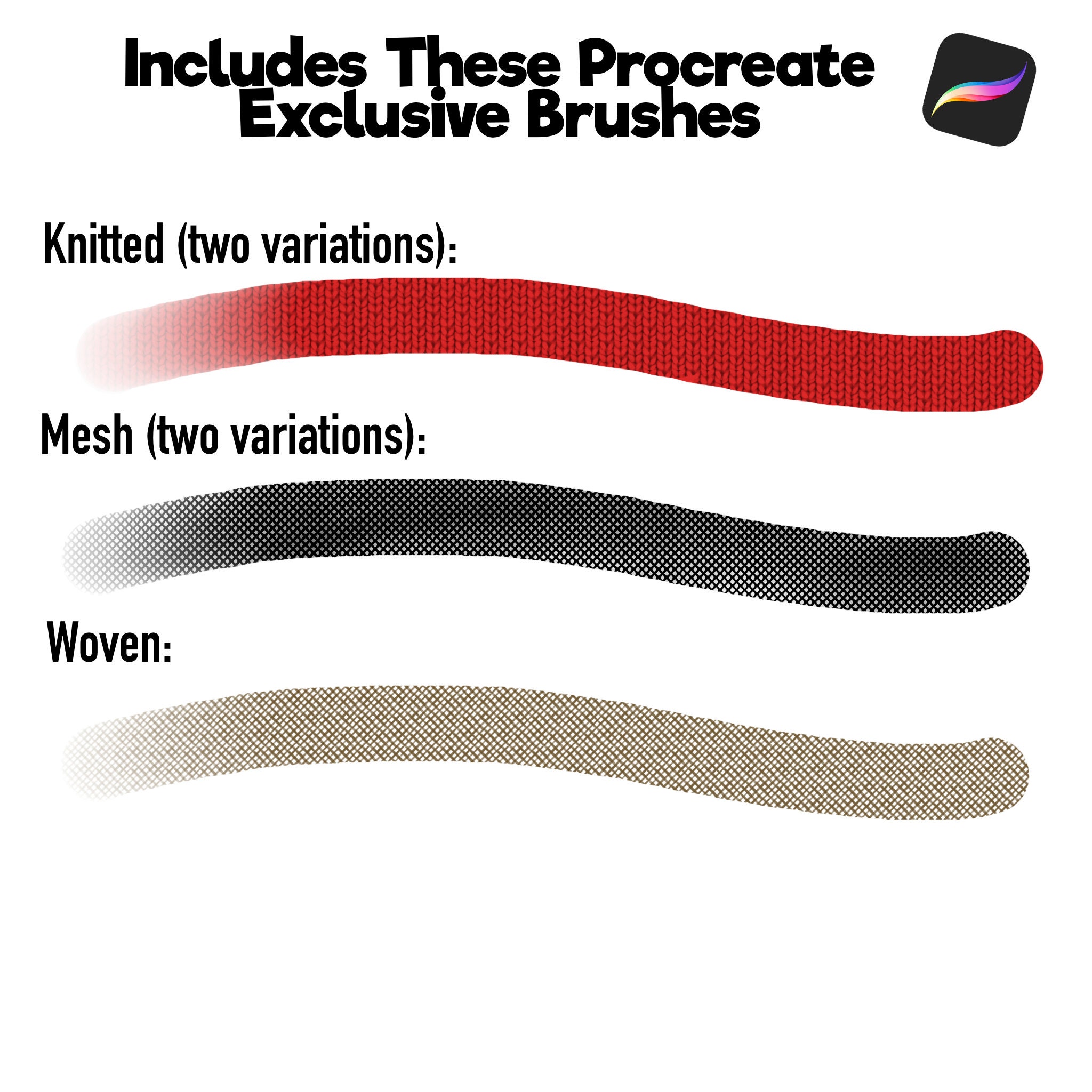 Procreate Brush Set - Fabric Textures, Knit, Mesh, Woven - Etsy
