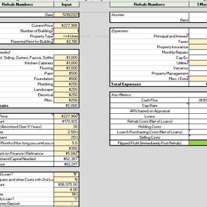 Flips: Real Estate Flipping Analyzer / Template excel and Google ...