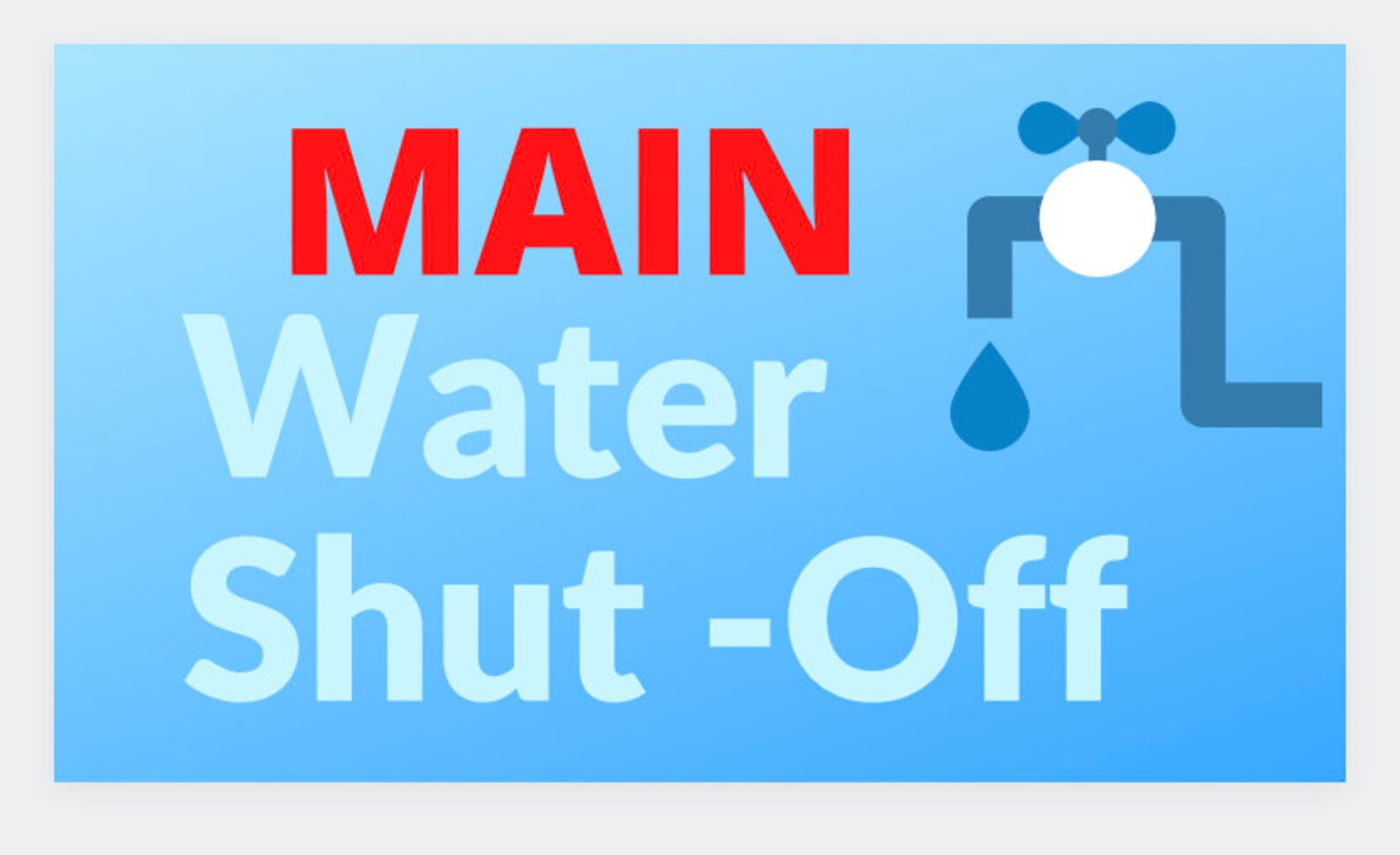 Main Water Shut-off Valve Hang Tag | Plumbing Valve Label - Etsy