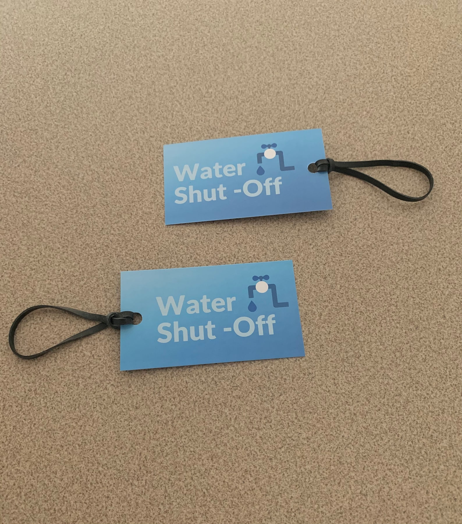 Water Shut-off Valve Hang Tags | Set of 4 Plumbing Labels - Etsy