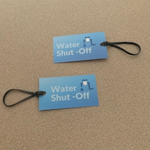 Water Shut-off Valve Hang Tags | Set of 4 Plumbing Labels - Etsy