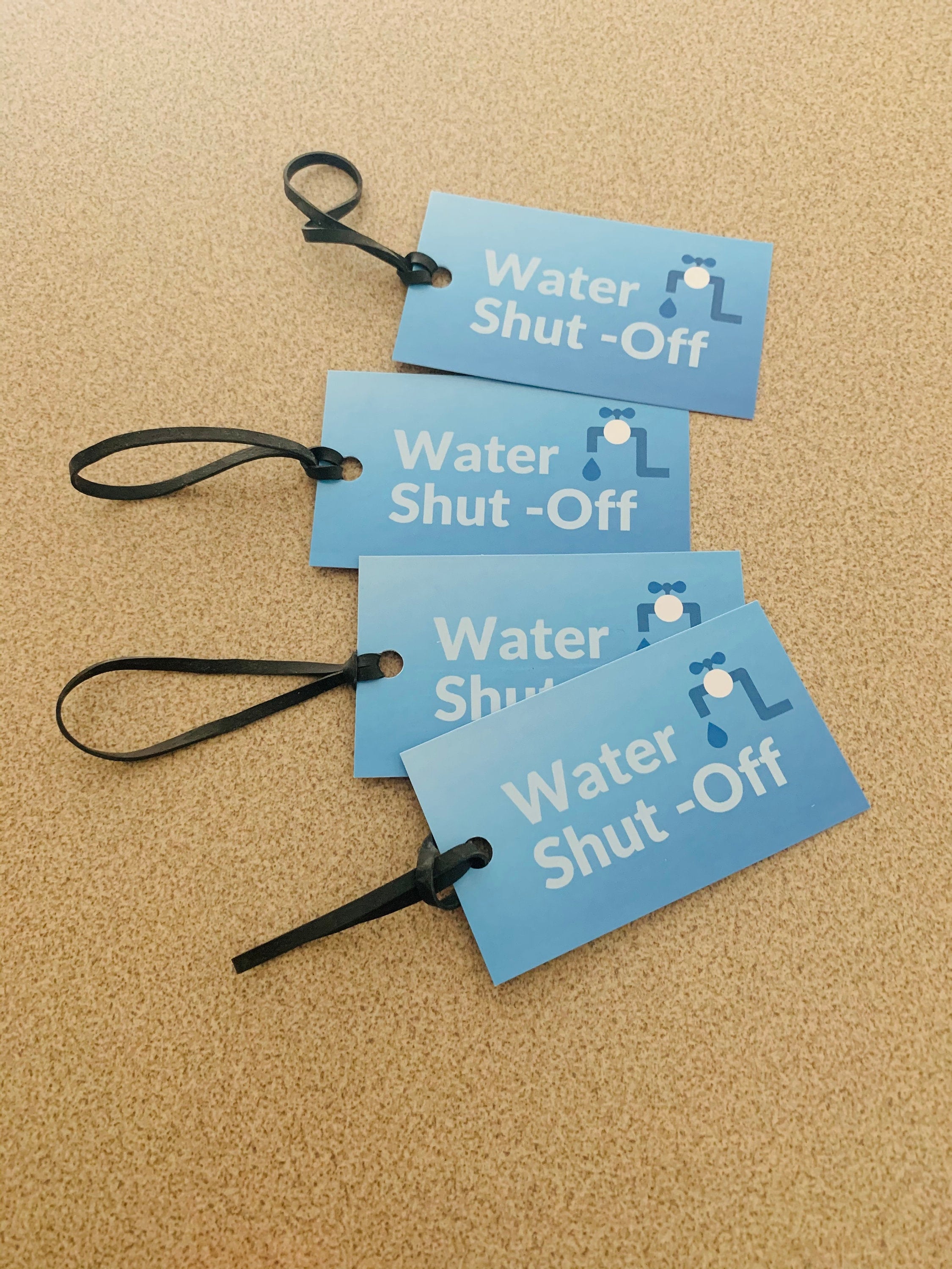 Water Shut-off Valve Hang Tags | Set of 4 Plumbing Labels - Etsy