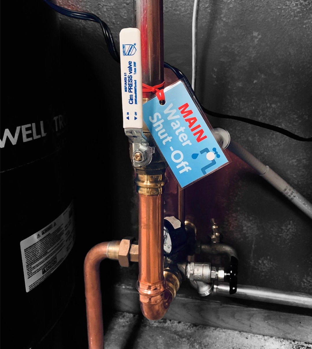 Main Water Shut-off Valve Hang Tag | Plumbing Valve Label - Etsy