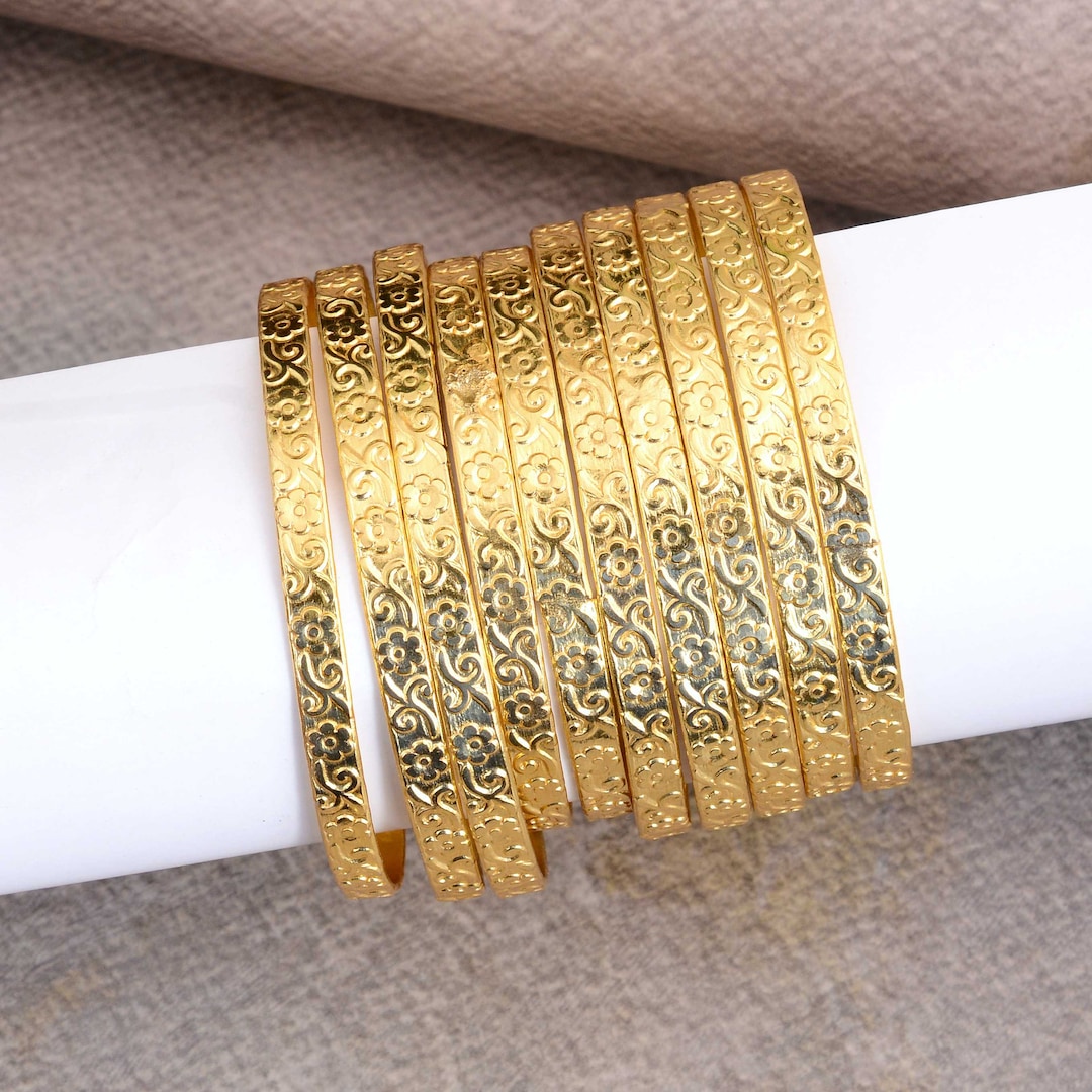 Indian Gold Bangle, Gold Filled Bangle, Gold Bracelet, Bangle, Gold ...