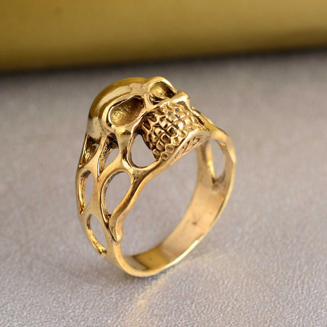 Skull Ring, Gold Keith Richards Skull Ring, Black Friday Sale - Etsy