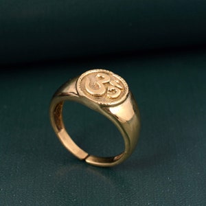 Om Ring, Signet Ring, Ohm Ring, Designer Brass Ring, Vintage Ring ...
