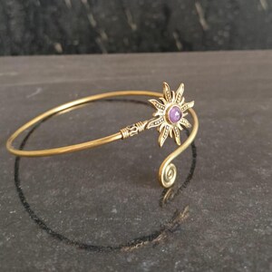 Gold Sun Amethyst Upper Arm Cuff Arm Band Spiral Handmade Made of Brass ...