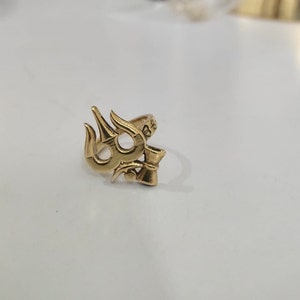 Om Lord Shiva Trishul Ring, Brass Ring, Ohm Ring, Dainty Ring, Handmade ...