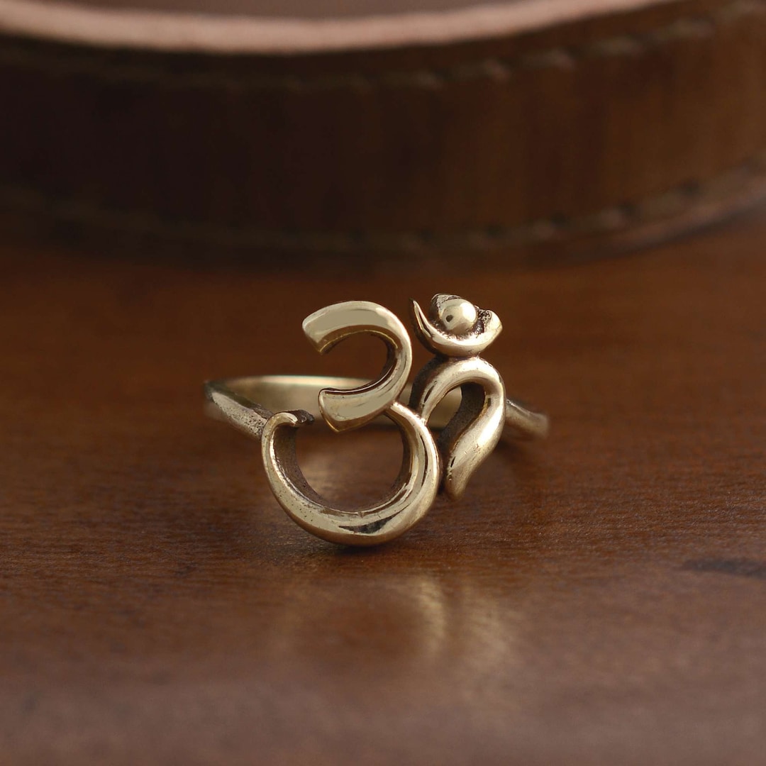 Om Ring, Brass Ring, Ohm Ring, Meditation Ring, Yoga Ring, Religious ...