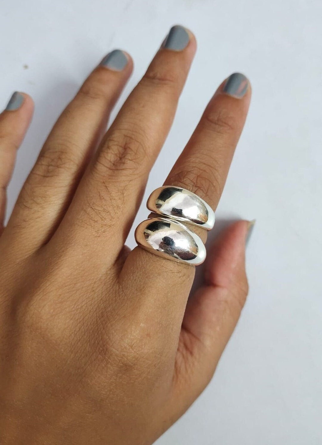 Dome Ring, Sterling Silver Dome Ring, Chunky Silver Ring, Statement ...