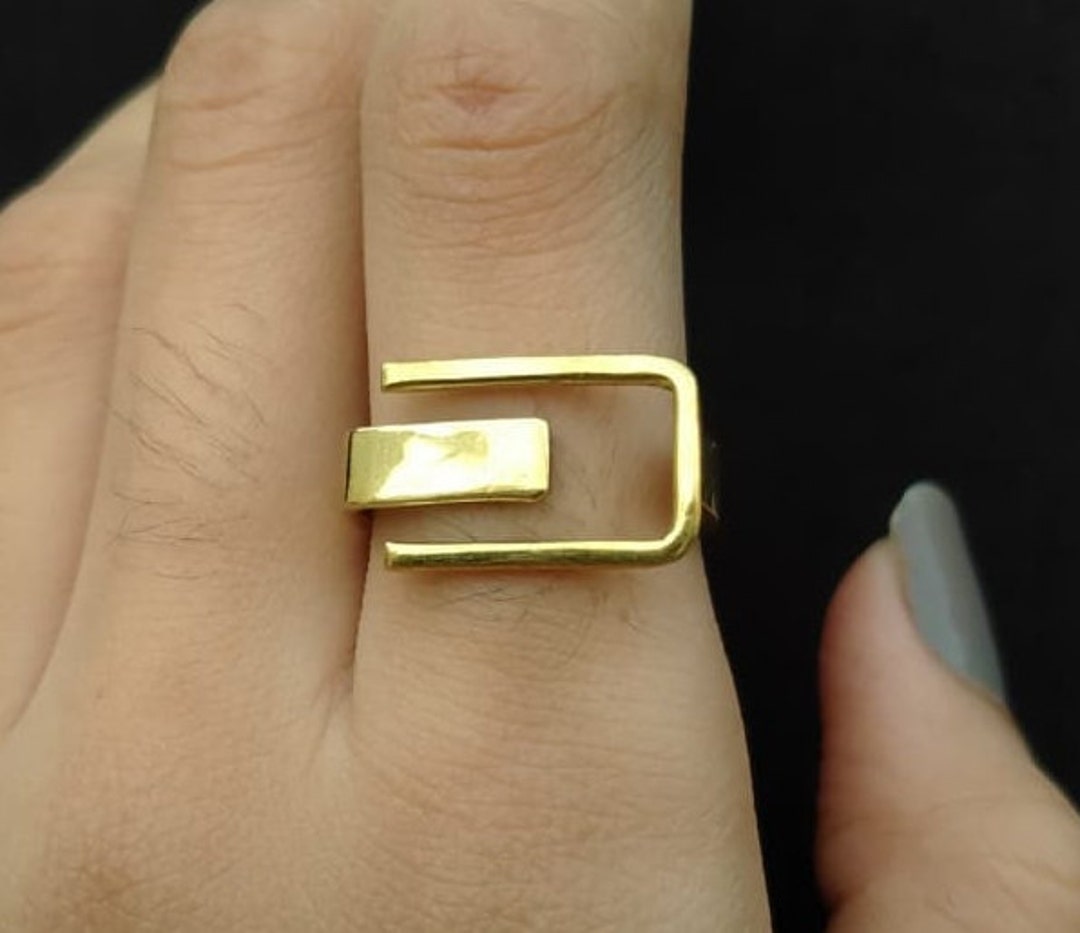 Square Ring Open Ring Gold Square Ring Geometric Ring - Etsy