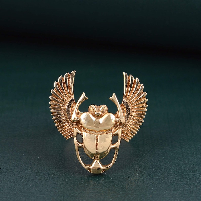 Gold Scarab Ring, Gold Scarab Beetle Ring, Hieroglyphics Ring, Gold ...