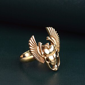 Gold Scarab Ring, Gold Scarab Beetle Ring, Hieroglyphics Ring, Gold ...