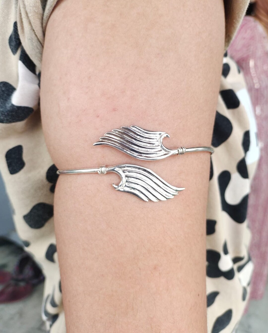 Minimalist Arm Cuff, Wings Gold Arm Band, Gold Upper Arm Cuff Bracelet ...