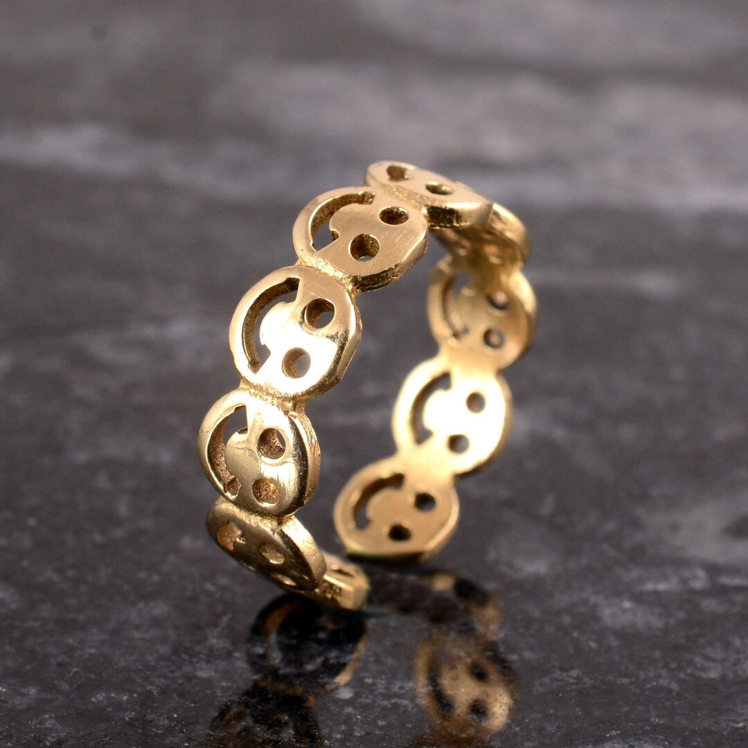 Gold Smiley Face Ring, Stackable Rings, Smile Face Ring, Streetwear ...