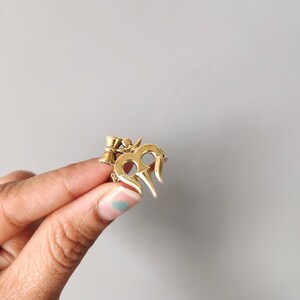 Om Lord Shiva Trishul Ring, Brass Ring, Ohm Ring, Dainty Ring, Handmade ...