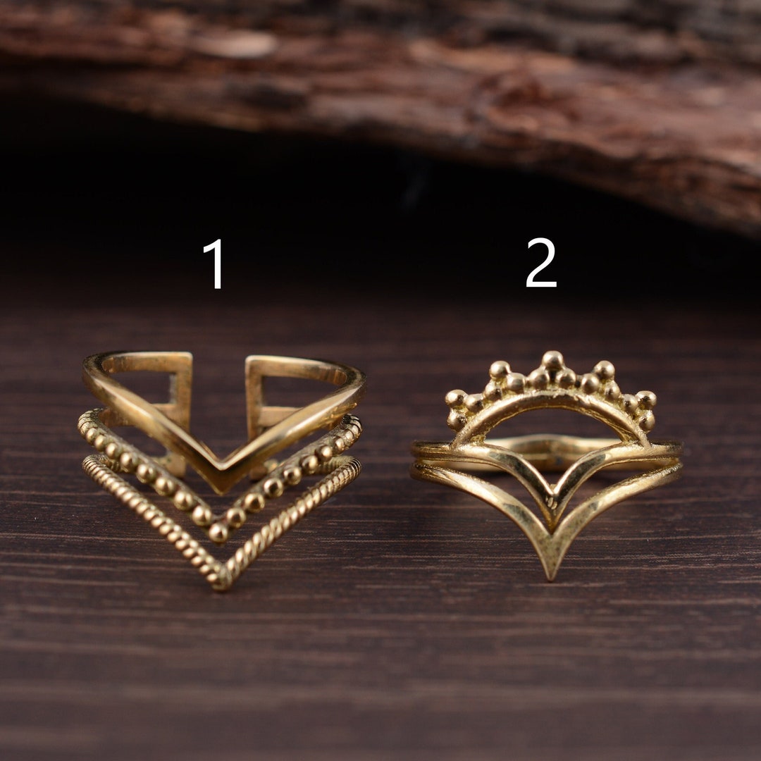 Chevron Ring, V Ring, Gold Ring, Handmade Ring, Double/triple Chevron ...