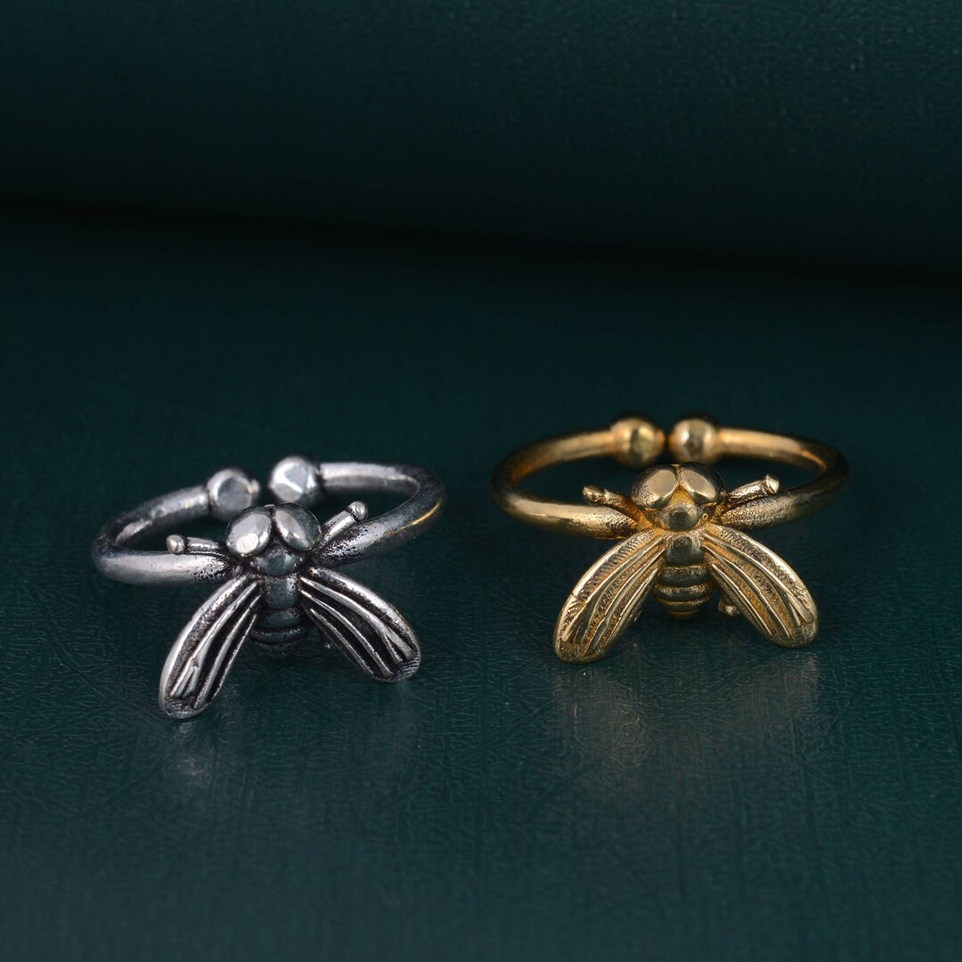 Minimalist Gold Bee Ring, Gold Ring for Women, Dainty Thumb Ring ...