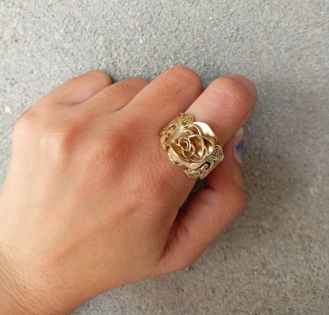 Rose Ring, Flower Ring, Floral Ring, Rose Gold Ring, Dainty Ring ...