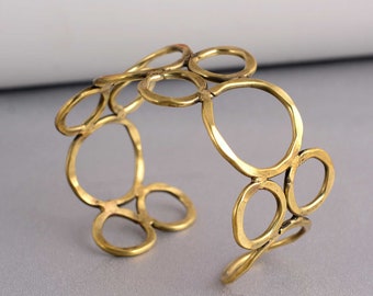 Gold Arm Cuff, Upper Arm Bracelet, Golden Armlet, Turquoise, Natural ...