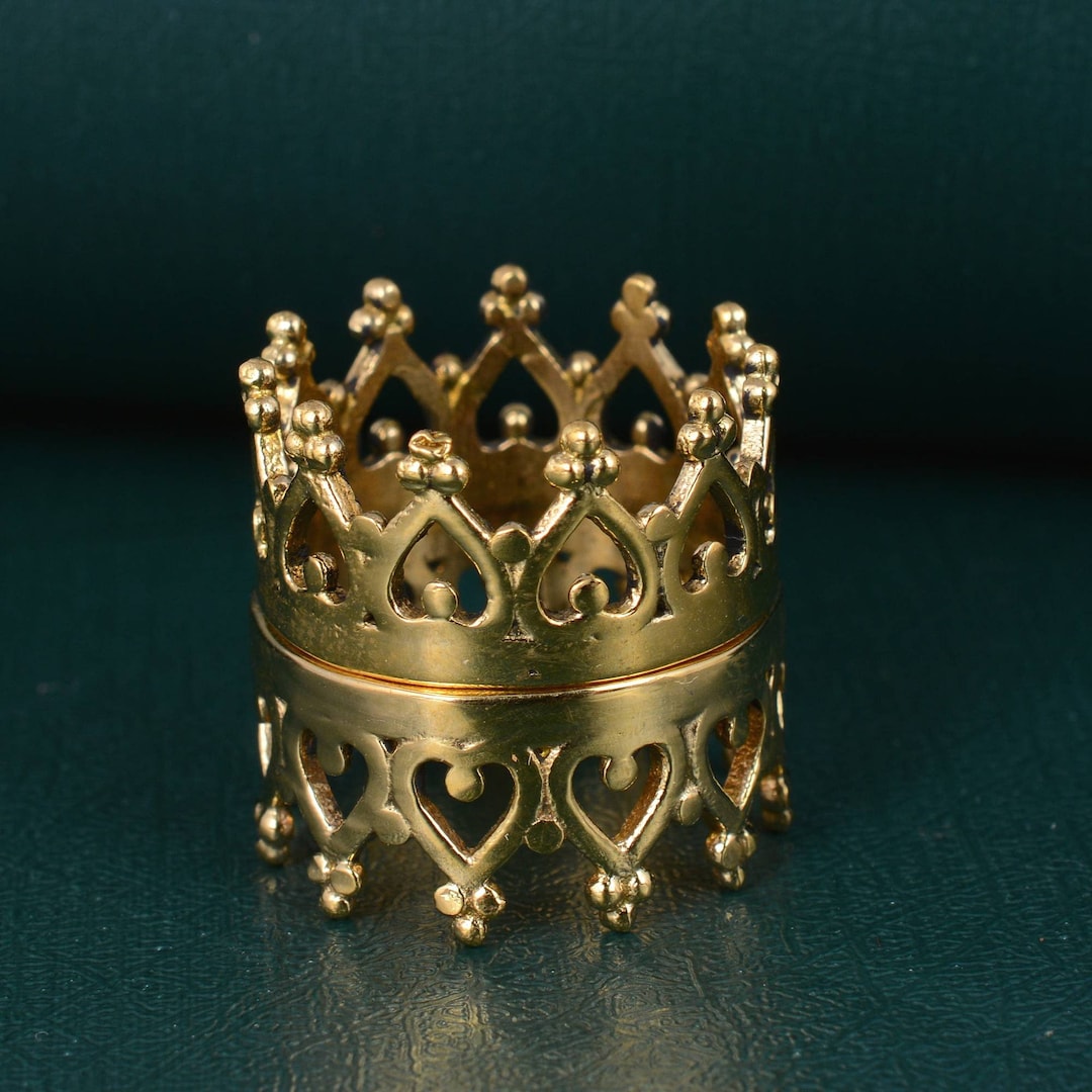 Gold Crown Band, Princess Crown Ring, Crown Band, Gold Ring, Handmade ...