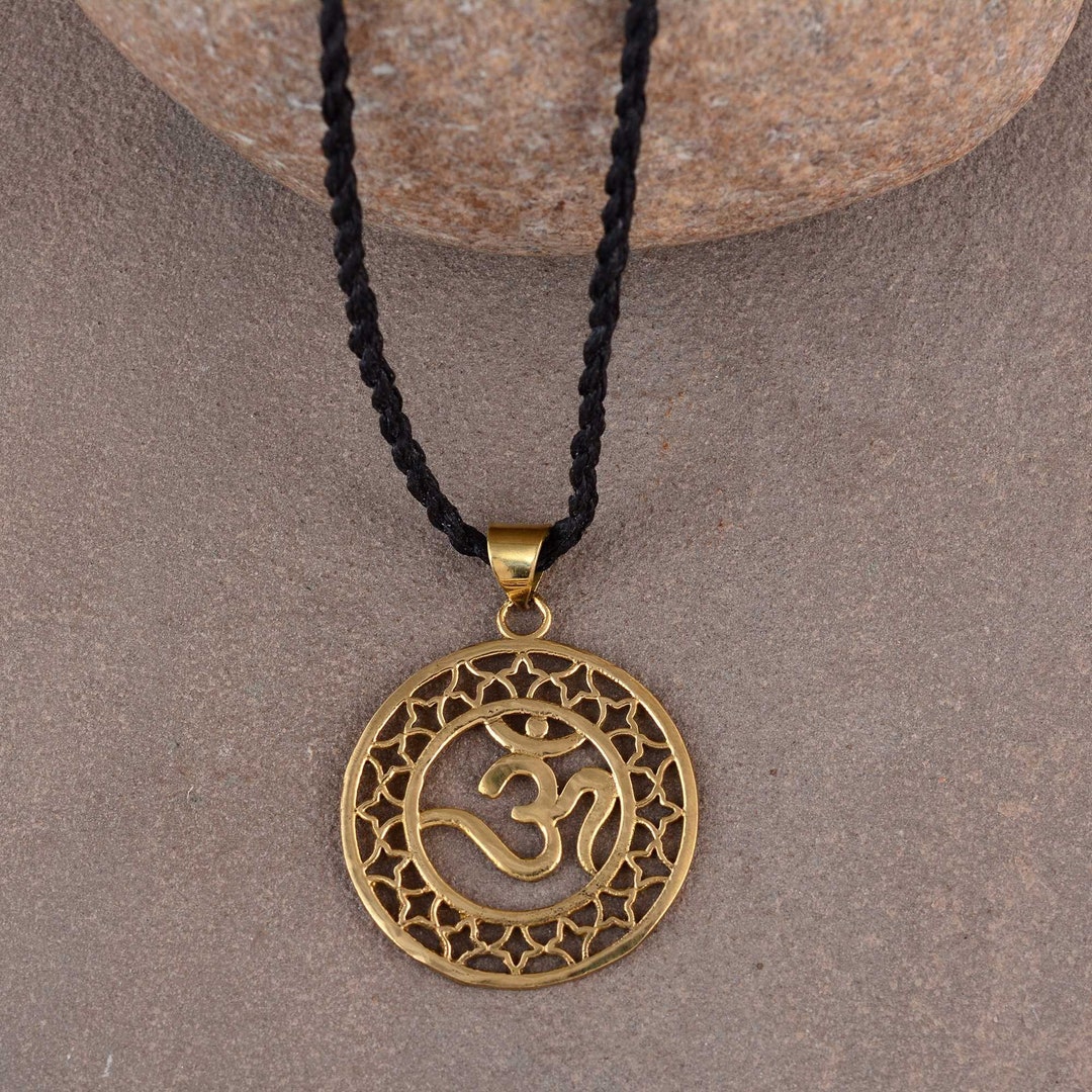 Om Necklace, Hindu Symbol Necklace, Gold Lord Symbol Pendant ...